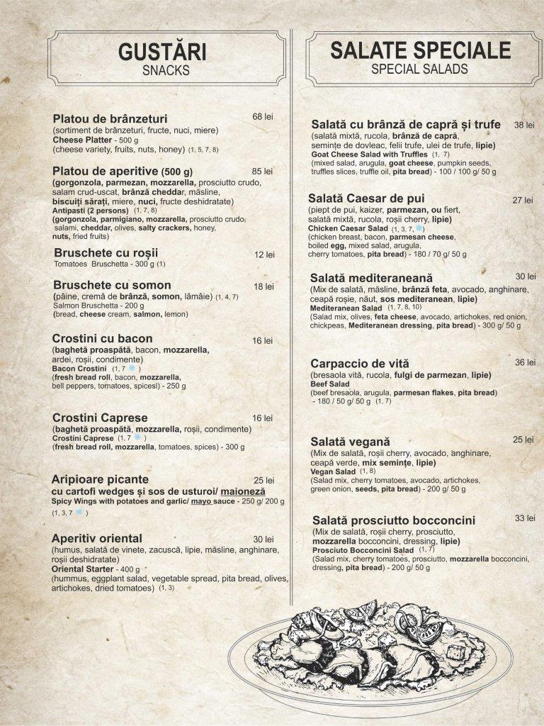 Meniu Hotel Transilvania - Hotel Transilvania